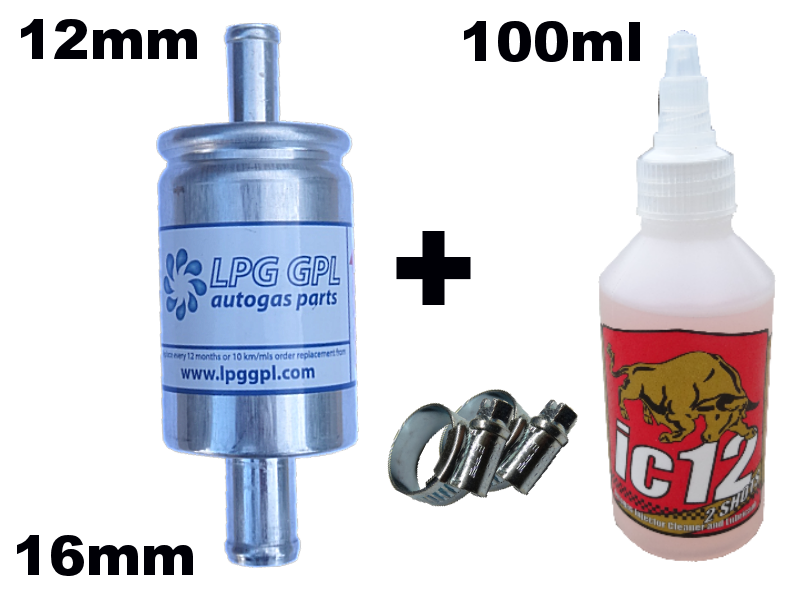 16mm IN - 12mm OUT Auto Gas LPG Filter ic12 100ml Service Kit – lpggpl.com